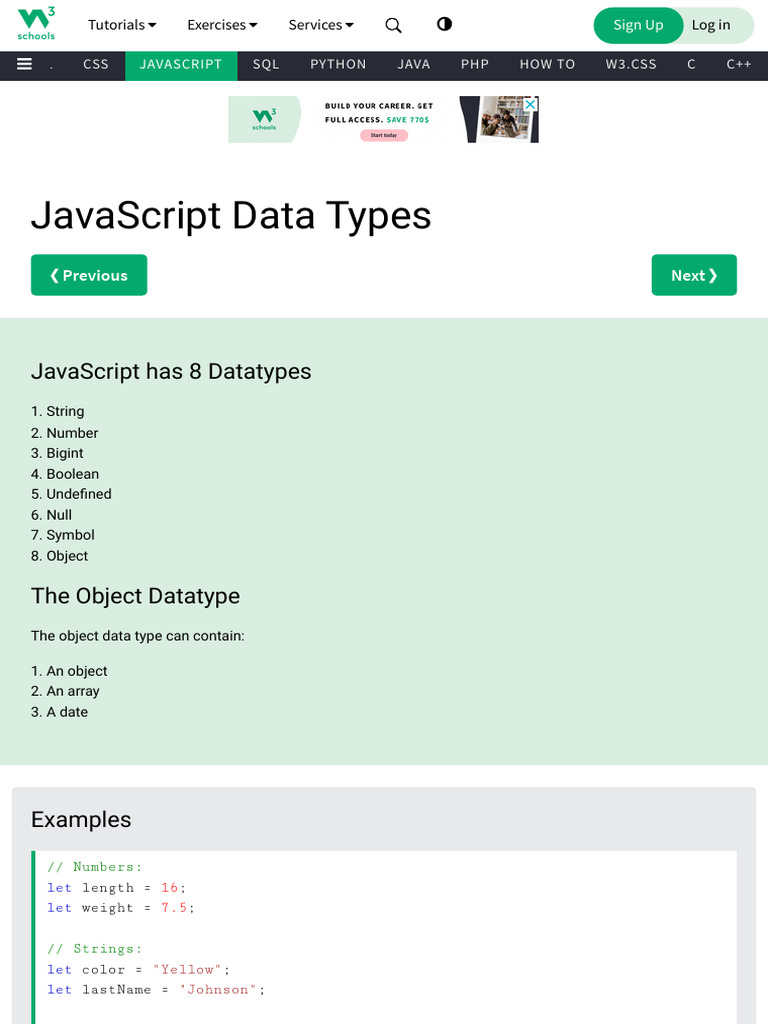 Javascript Data Types Pdf Boolean Data Type Java Script