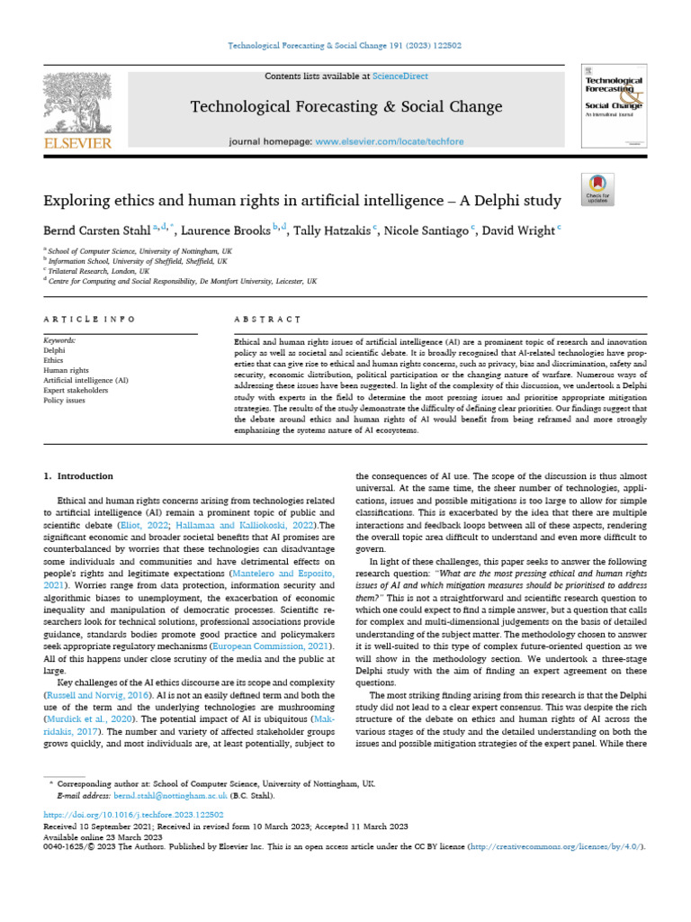 Exploring Ethics and Human Rights in AI | PDF | Artificial Intelligence ...
