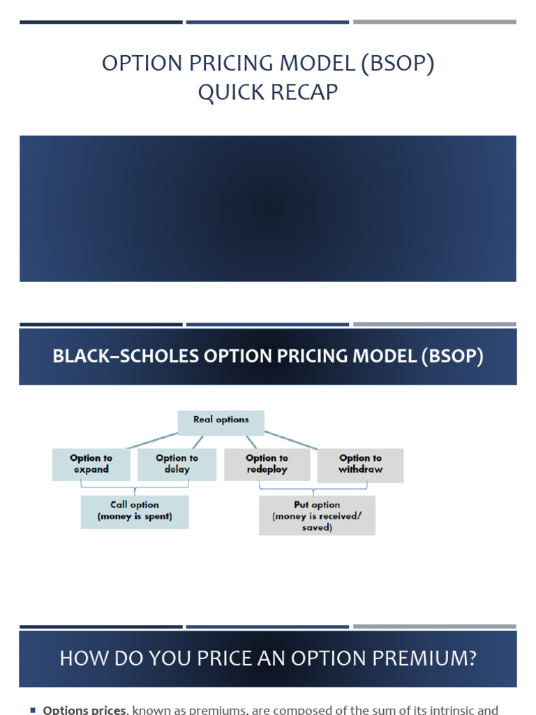 BSOP: Pricing Options Explained | PDF | Option (Finance) | Put Option