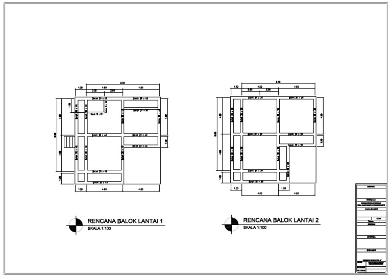 12 Rencana Balok Lantai 1 Dan 2 | PDF