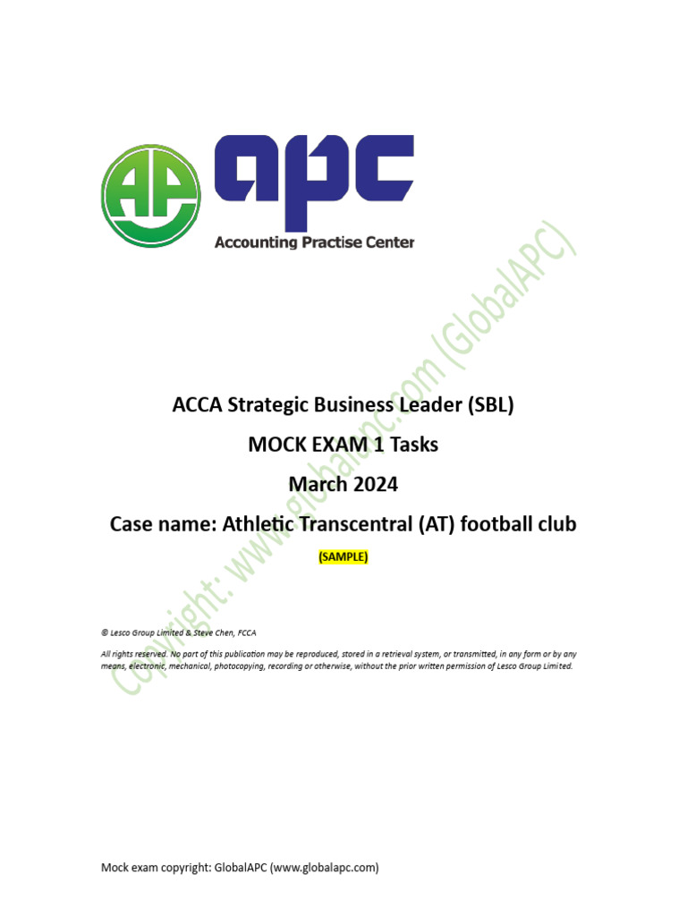 Mock Exam 1 SAMPLE | PDF | Regulatory Compliance | Risk