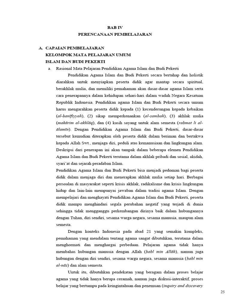 Bab Iv Perencanaan Pembelajaran | PDF