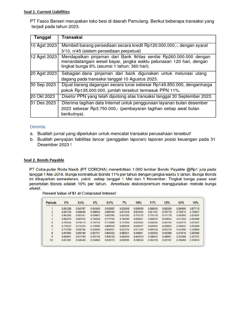 Soal Untuk Latihan UTS | PDF