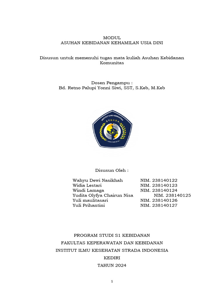 Asuhan Kebidanan untuk Kehamilan Dini | PDF