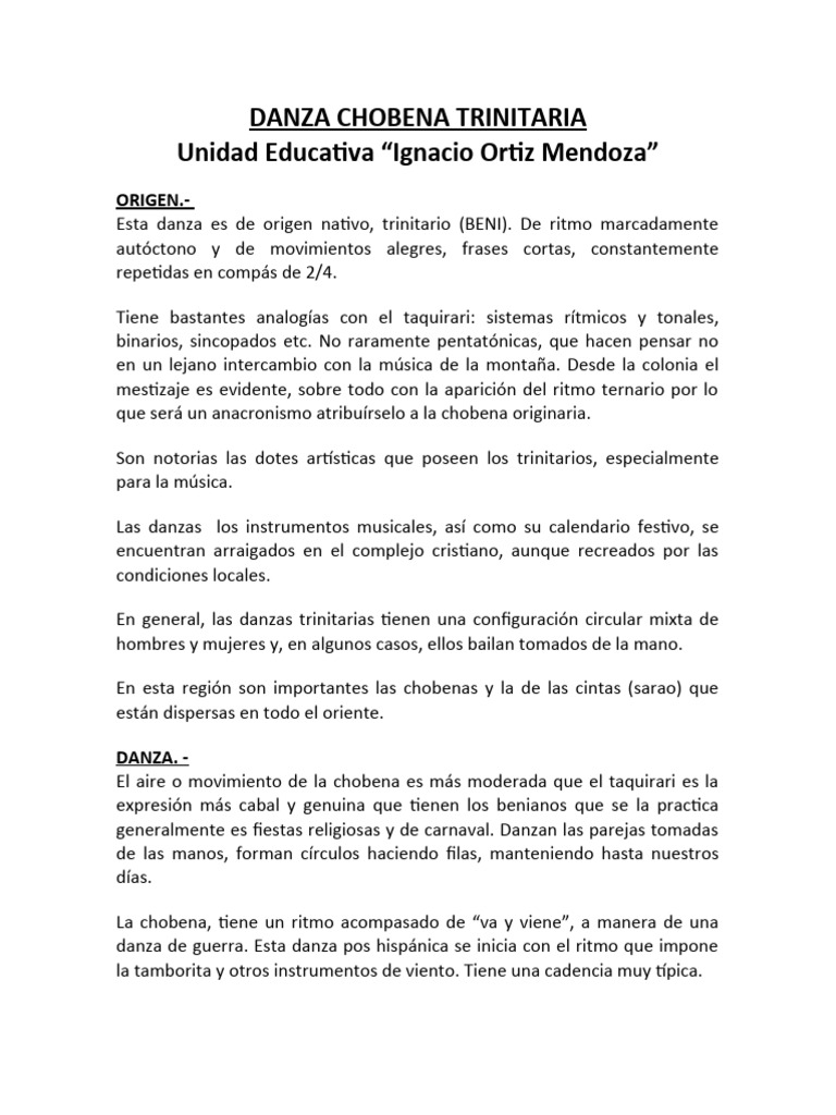Danza Chovena Trinitaria - 050936 | PDF