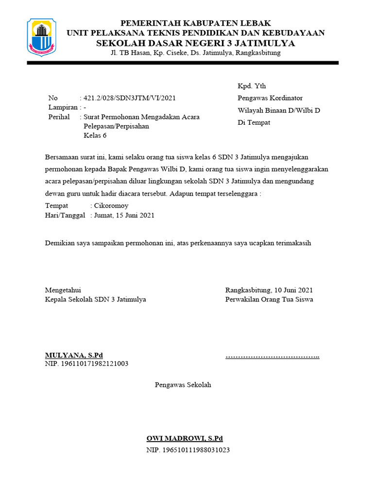 Surst Permohonan Perpisahan | PDF