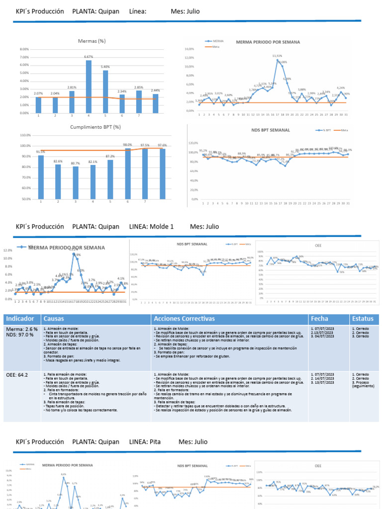 Mensual Quipan KPI (1) - PC-JMUNOZ | PDF | Panes
