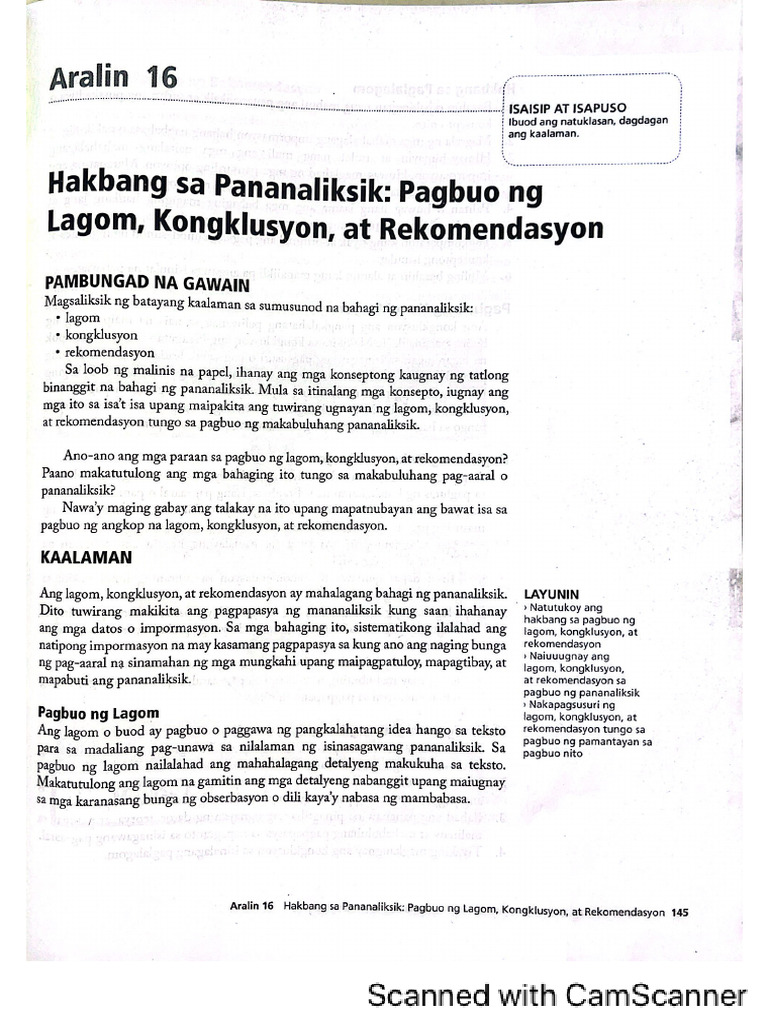 PAGSUR Aralin 16 | PDF