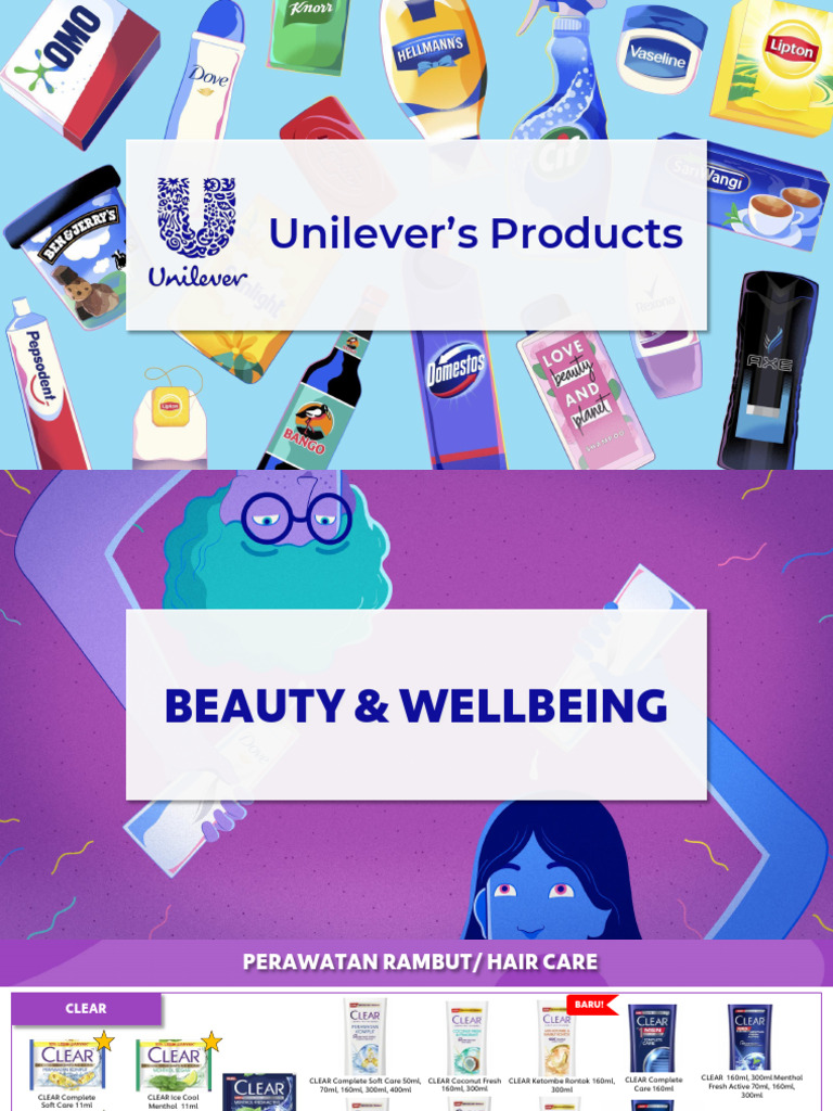 Unilever Product Range Overview | PDF | Hand Washing | Shampoo