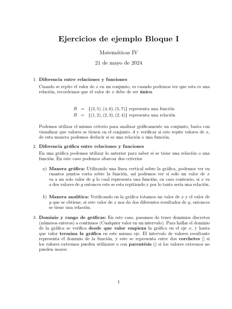 Ejercicios de Apoyo Bloque I | PDF | Función (Matemáticas) | Intervalo ... Ejercicios de Apoyo Bloque I | PDF | Función (Matemáticas) | Intervalo ...