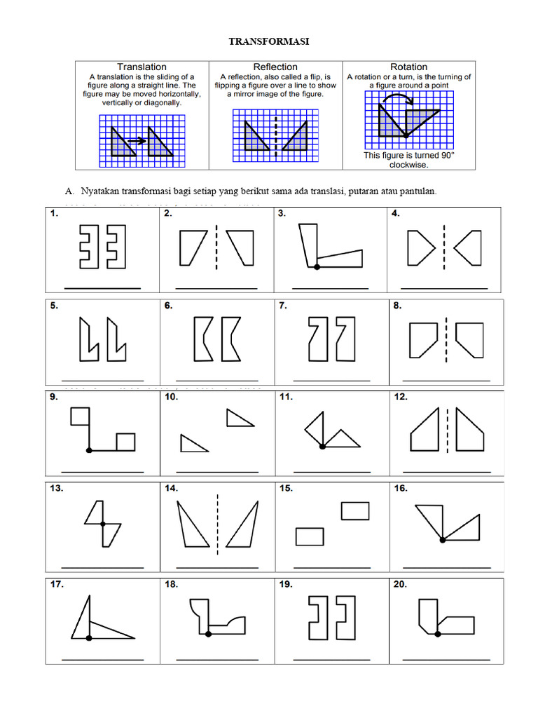 Asas Transformasi Translasi, Pantulan dan Putaran | PDF