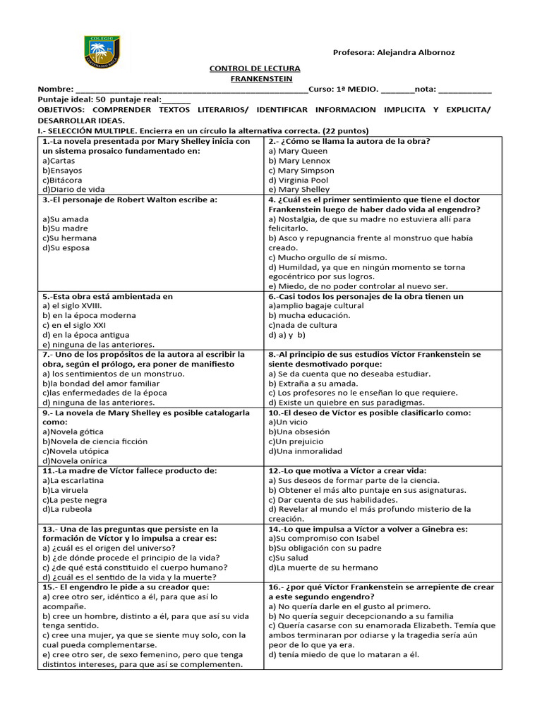 Control Frankeinstein | PDF | Frankenstein | Prometeo