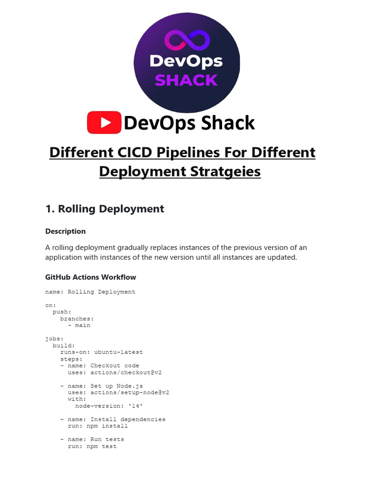 CICD Pipelines For Different Deployment Stratgeies | PDF | Information Technology Management ...