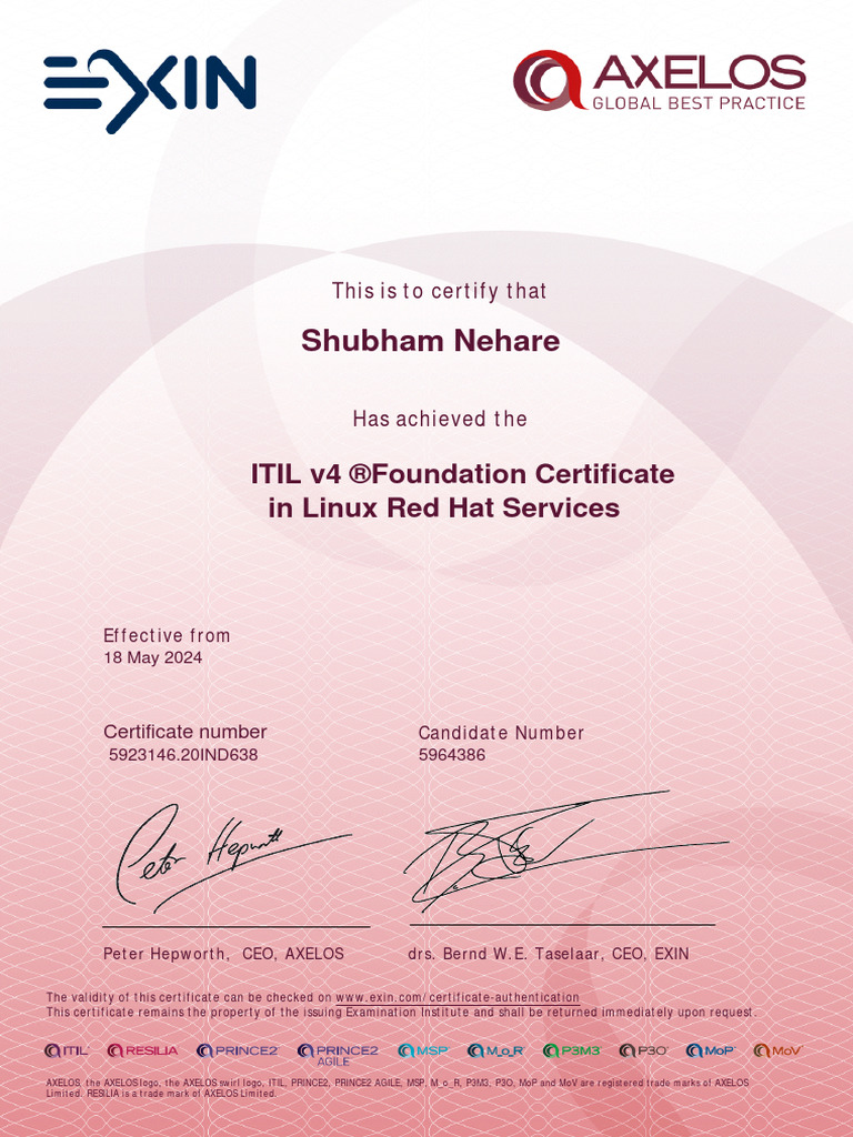 Subham NehareITIL-foundation-Certificate | PDF