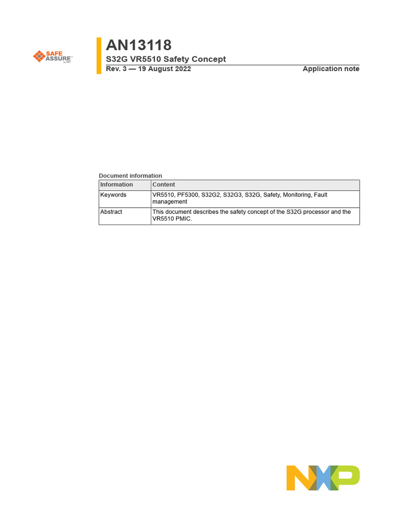 S32G VR5510 Safety Concept Overview | PDF | Computer Hardware | Central ...
