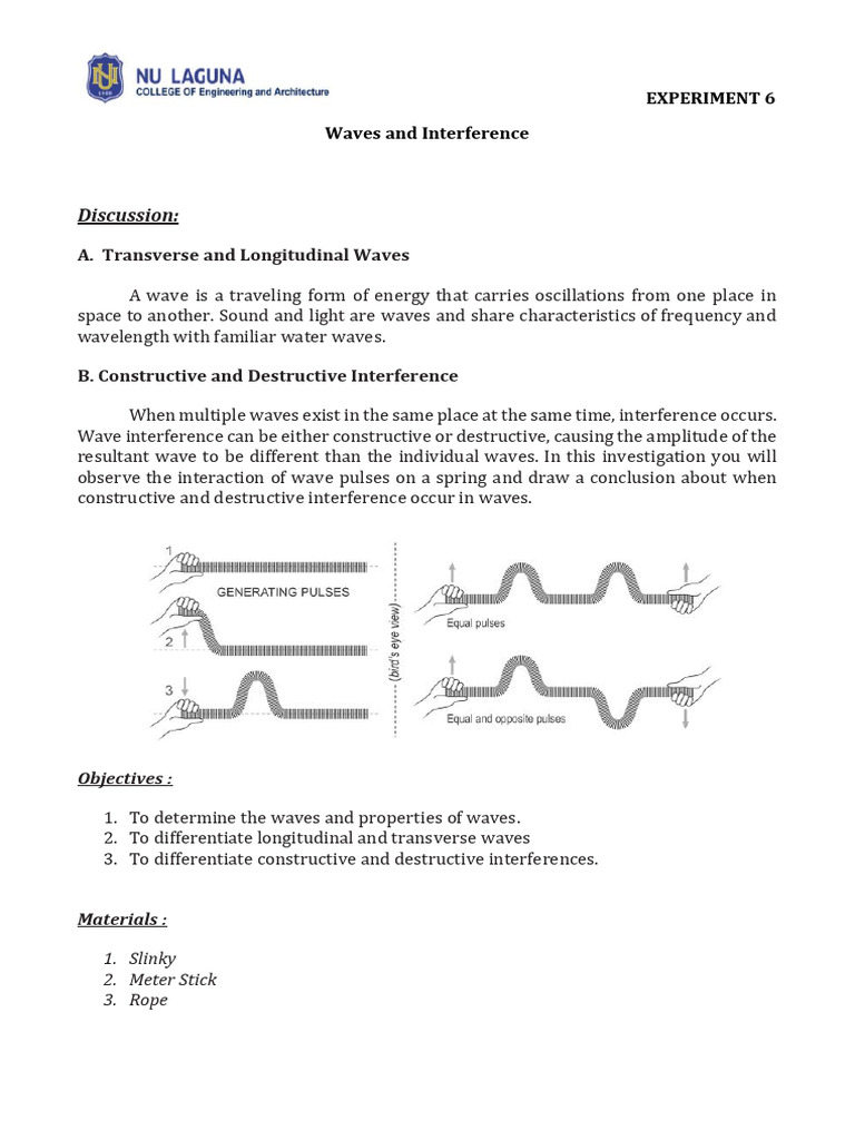 Expt 5 Waves and Interference | PDF | Waves | Oscillation