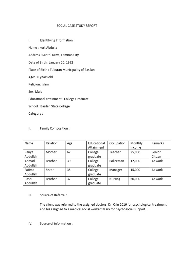 Case Study Report 5 | PDF | Cancer | Social Work