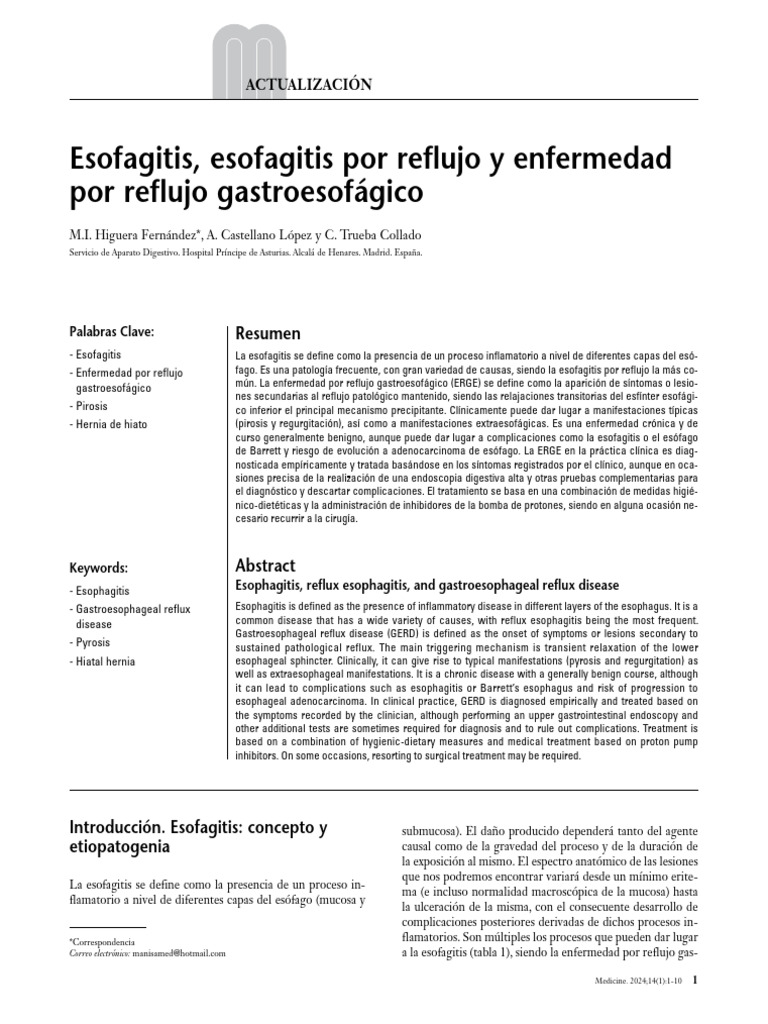 Esofagitis Por ERGE | PDF | La enfermedad por reflujo gastroesofágico | Acidez