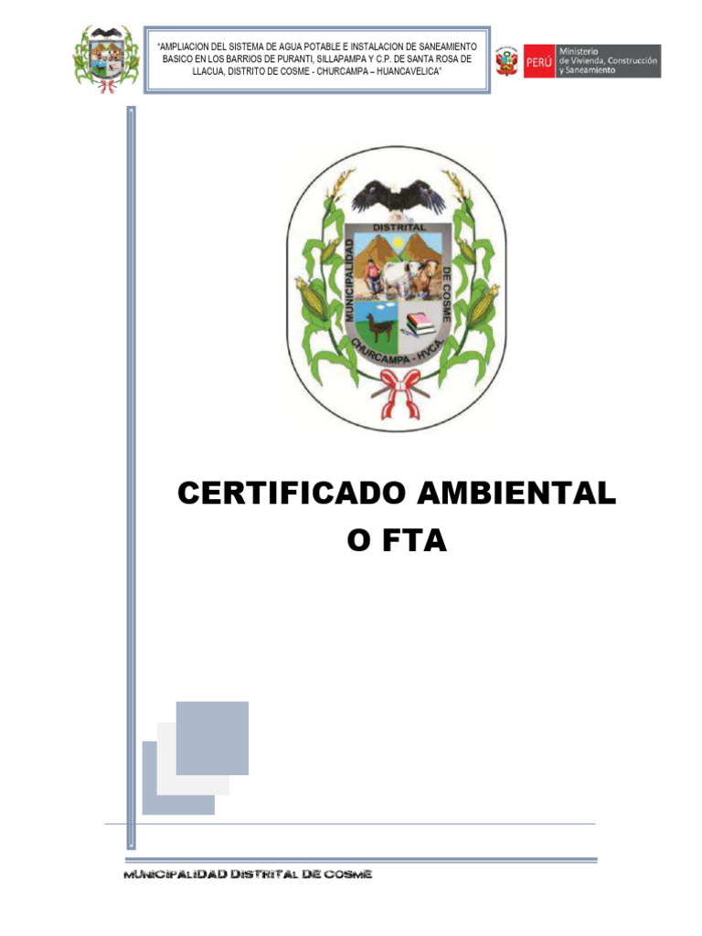 Ficha Tecnica Ambiental FTA | PDF | Tratamiento de aguas residuales | Ingeniería hidráulica