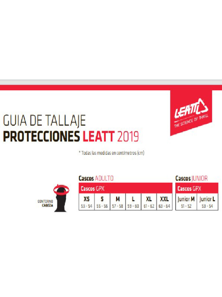 Eng Leatt Sizechart Helmets | PDF