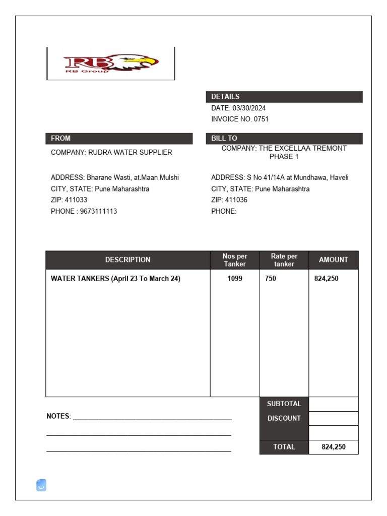 Attorney Billable Hours Invoice Template | PDF
