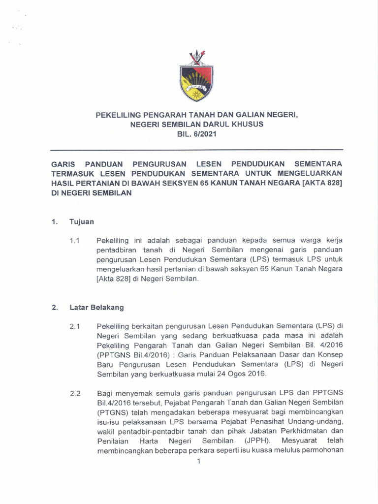 Pekeliling PTGNS Bil 6-2021 | PDF