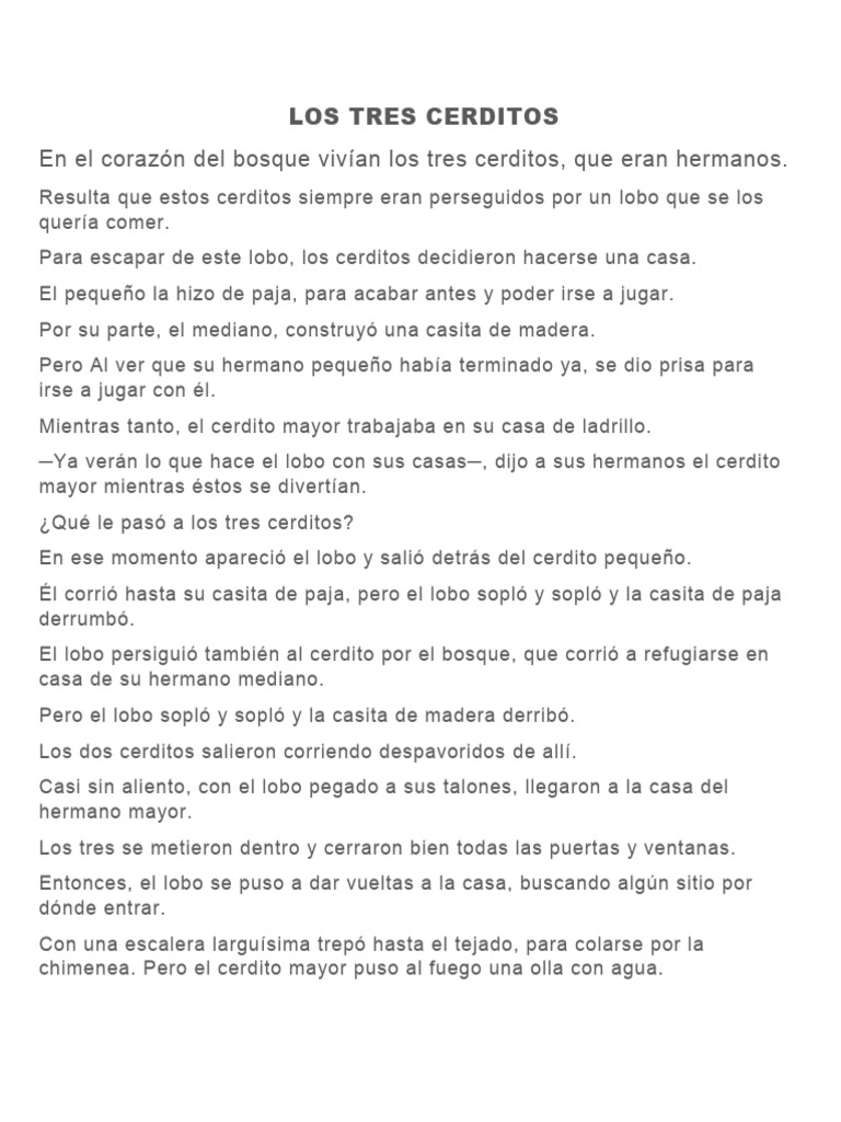 La historia de los tres cerditos | PDF | Ficción general