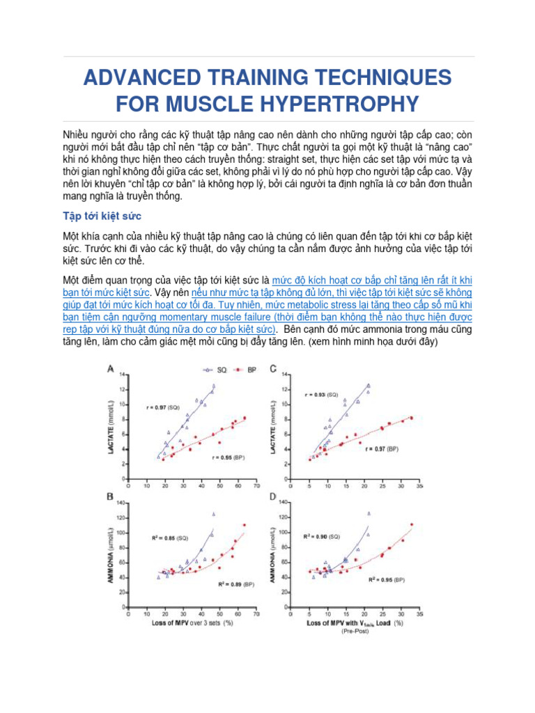 Advanced Training Techniques For Muscle Hypertrophy | PDF