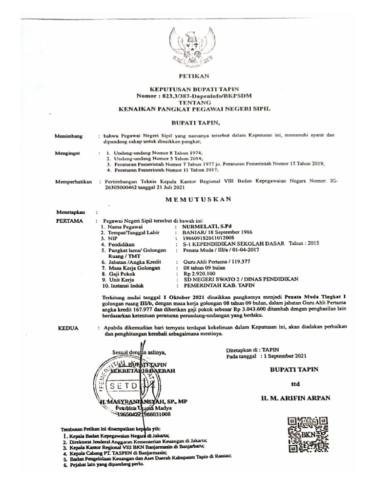 Salinan SK IIIB Melati | PDF