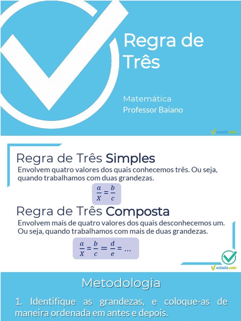 Regras de Três - Simples e Composta | PDF