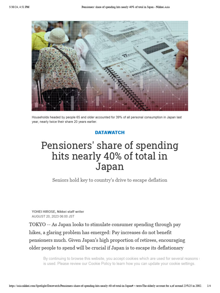 Japan's Seniors Account for 39% of Spending | PDF | Inflation | Pension