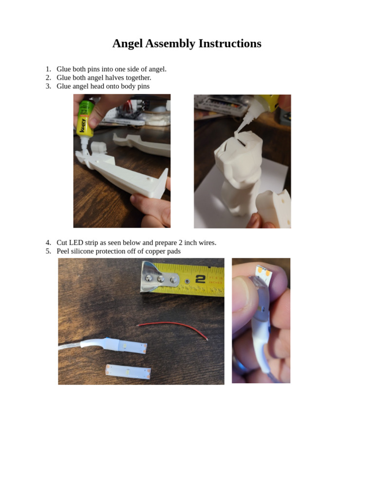 DIY Angel Assembly Guide with LED Lights | PDF