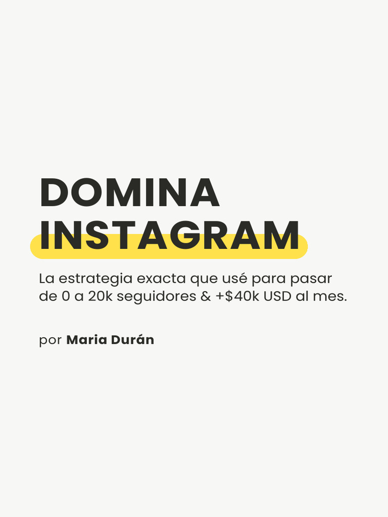 Domina Instagram | Descargar gratis PDF | Chat en linea | Información