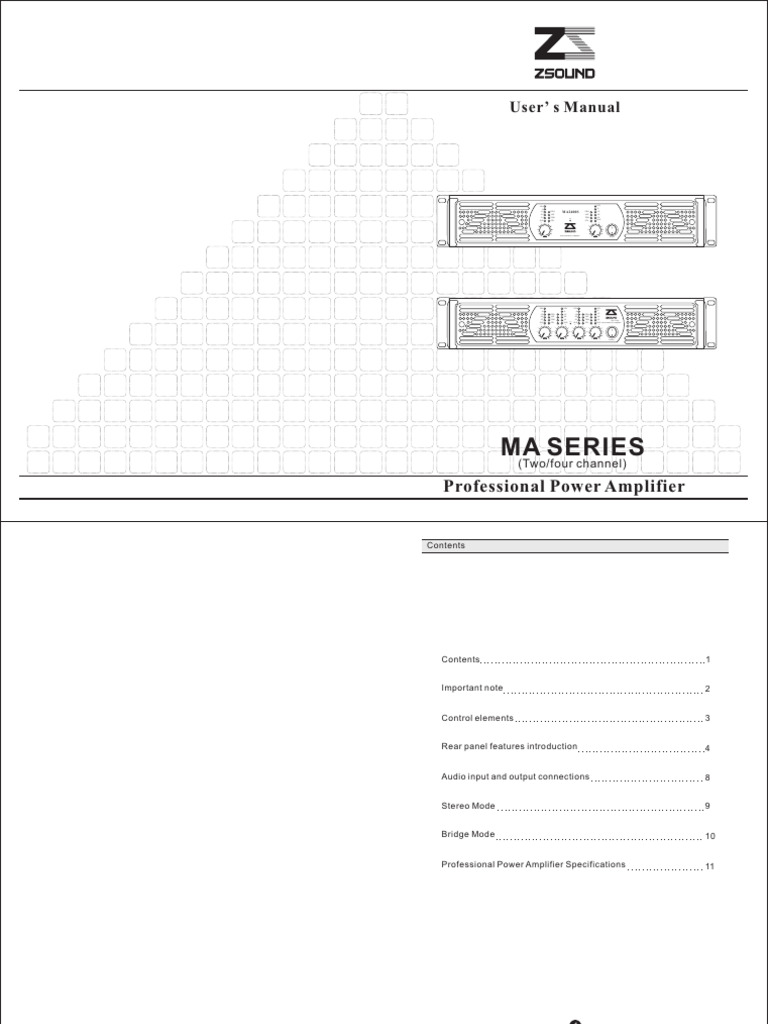 MA Series Professional Amplifier Manual | PDF | Light Emitting Diode ...