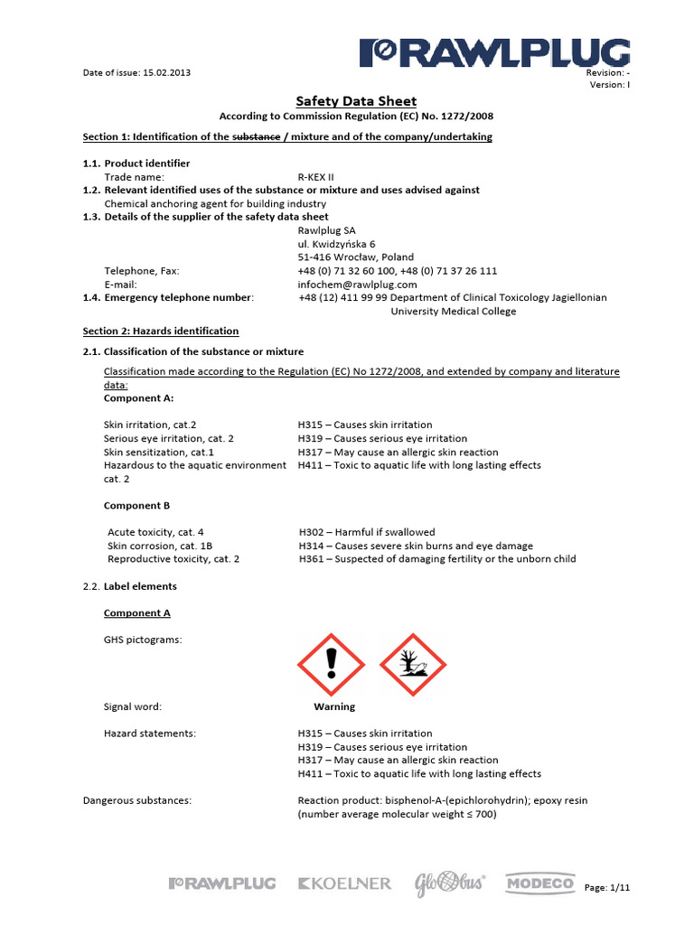 R-Kex Ii MSDS | PDF | Toxicity