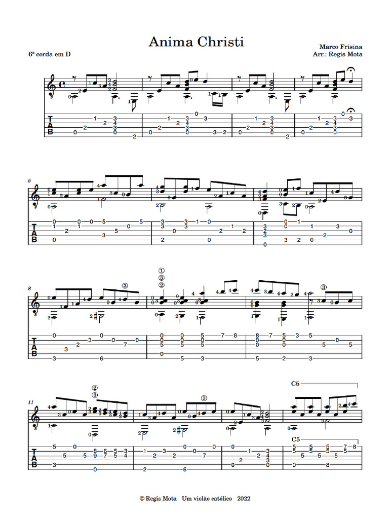 Anima Christi - TAB + Partitura | PDF