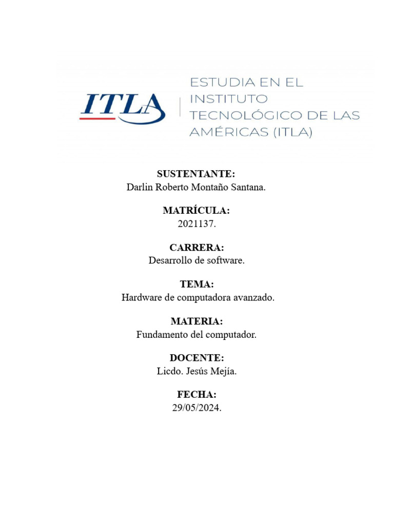 Hardware Resumen | PDF | Bios | Hardware de la computadora