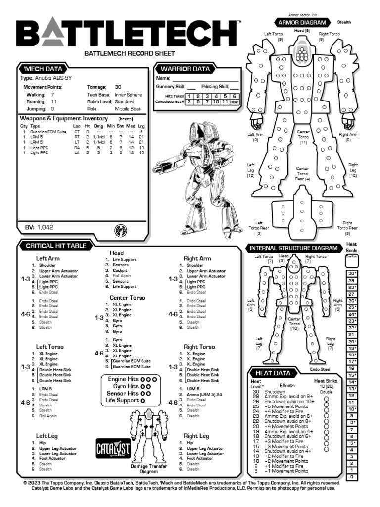 Anubis ABS-5Y | PDF | Battle Tech