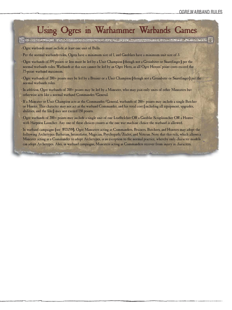 Ogre Warbands | PDF