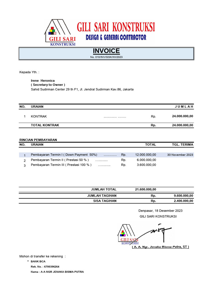 Invoice Termin Ke 3 | PDF
