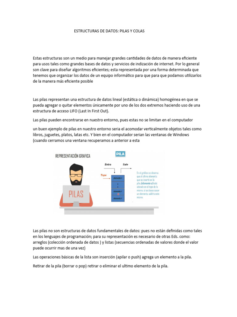 Estructuras de Datos Pilas y Colas | PDF | Cola (tipo de datos ...
