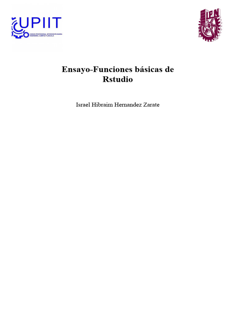 Funciones Basica de Rstudio | PDF | Análisis de los datos | Informática