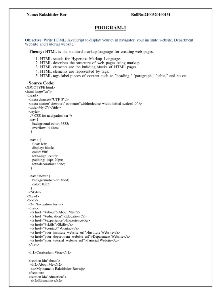 Web 1-4 | PDF | Html | World Wide Web