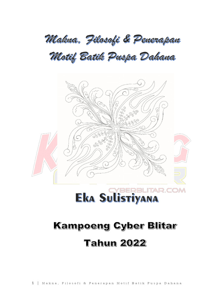 Motif, Filosofi & Penerapan Motif Batik Puspa Dahana | PDF