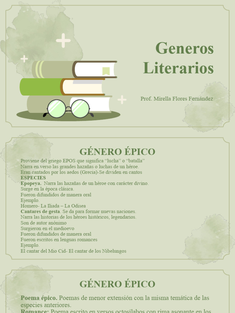 GENEROS LITERARIOS (1) | PDF | Poesía | Poesía épica