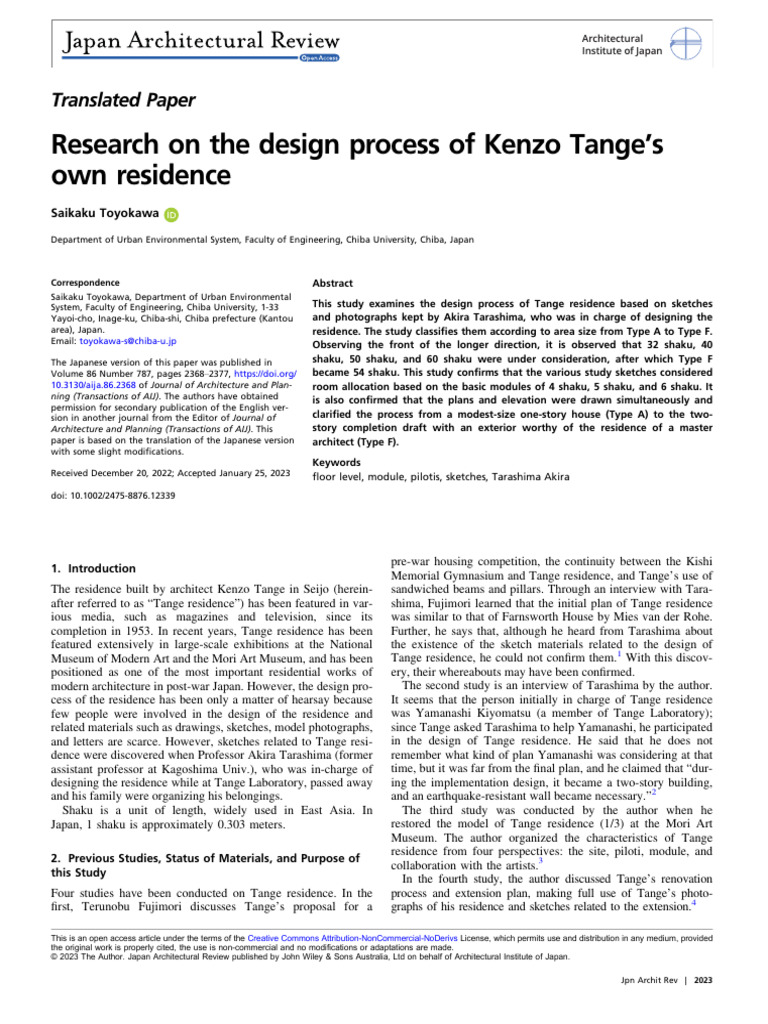 Research On The Design Process of Kenzo Tanges Ow | PDF | Art