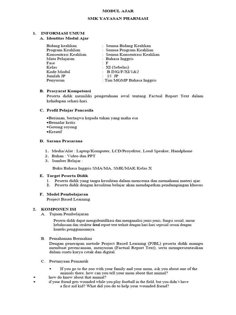 Modul Report Text | PDF