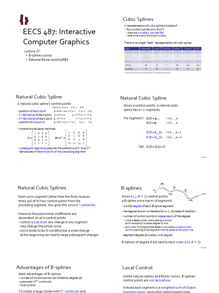 37-B-splines+NURBS | Download Free PDF | Spline (Mathematics) | Mathematical Physics