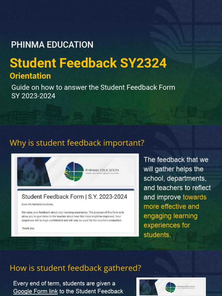Student Handout Student Feedback Form Orientation | Download Free PDF ...