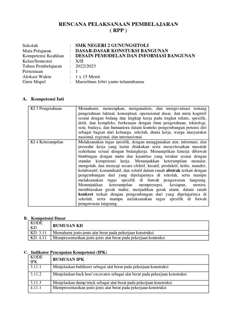 Rencana Pelaksanaan Pembelajaran Micro | PDF